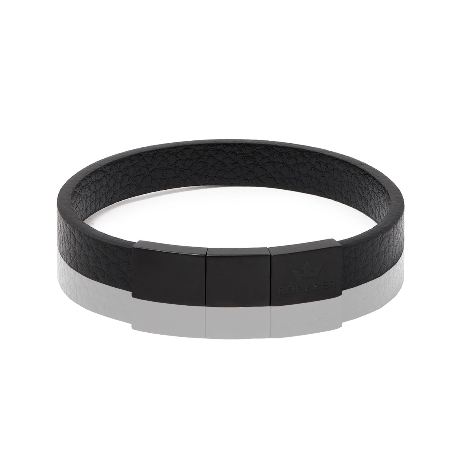 Enzo Leather Bracelet For Man > Soft Leather Black