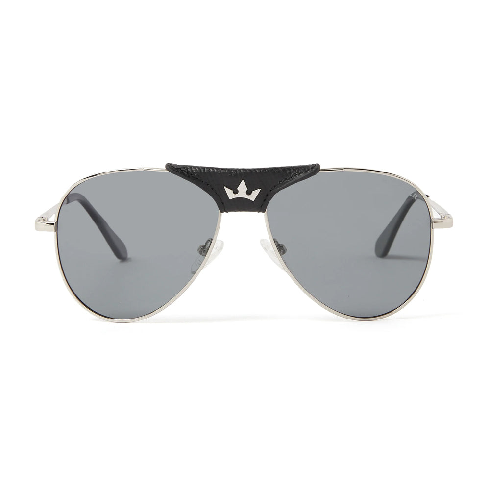 James Aviator Polarized Sunglasses > Black Leather Bridge